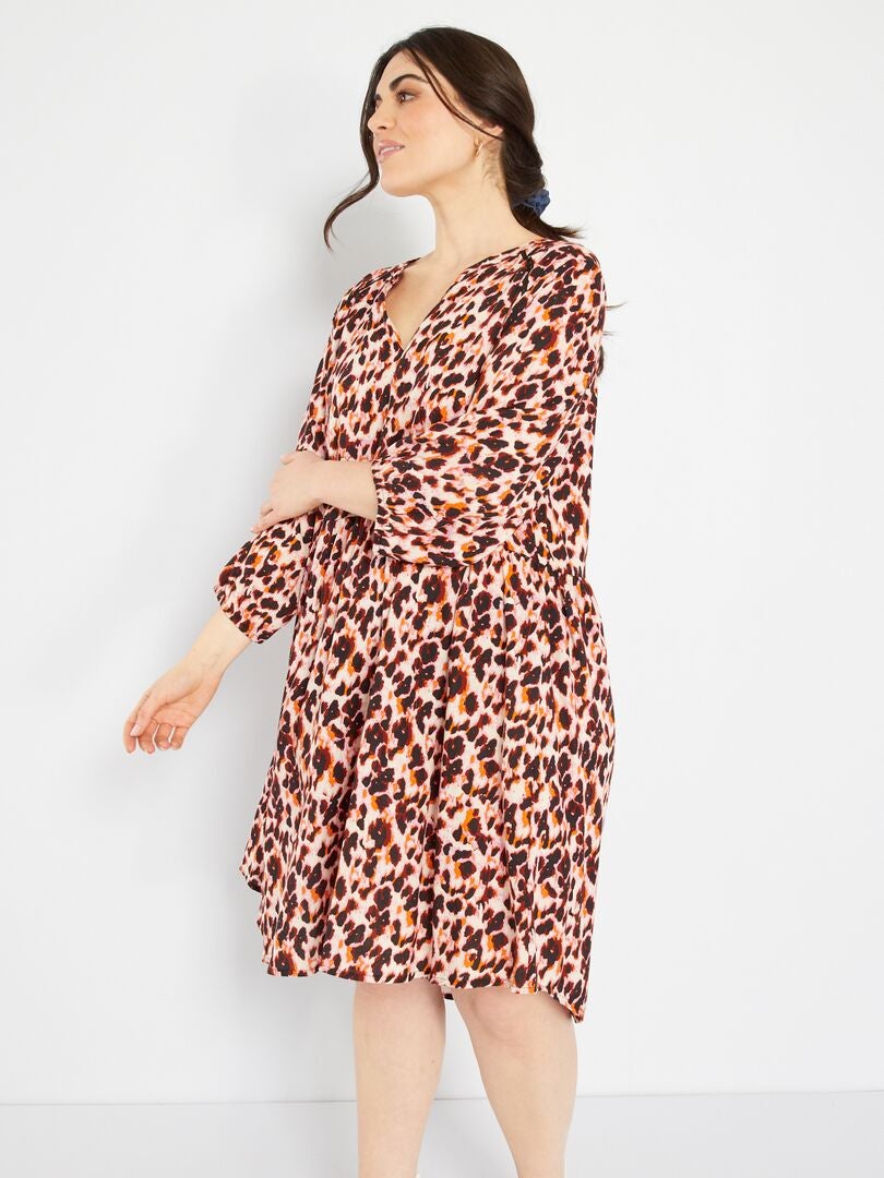 Robe 'léopard' courte 'Only Carmakoma' - Beige - Kiabi - 45.00€