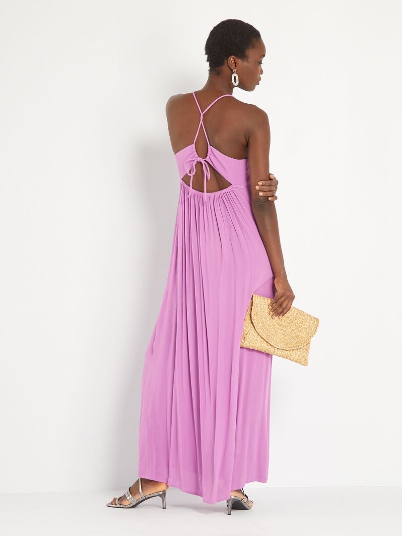 Robe longue à fines bretelles - Violet clair - Kiabi - 25.00€
