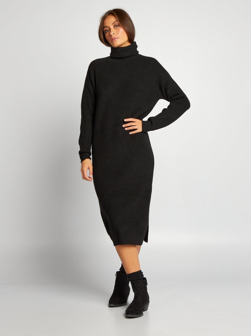 Robe pull avec col roulé - noir - Kiabi - 25.00€