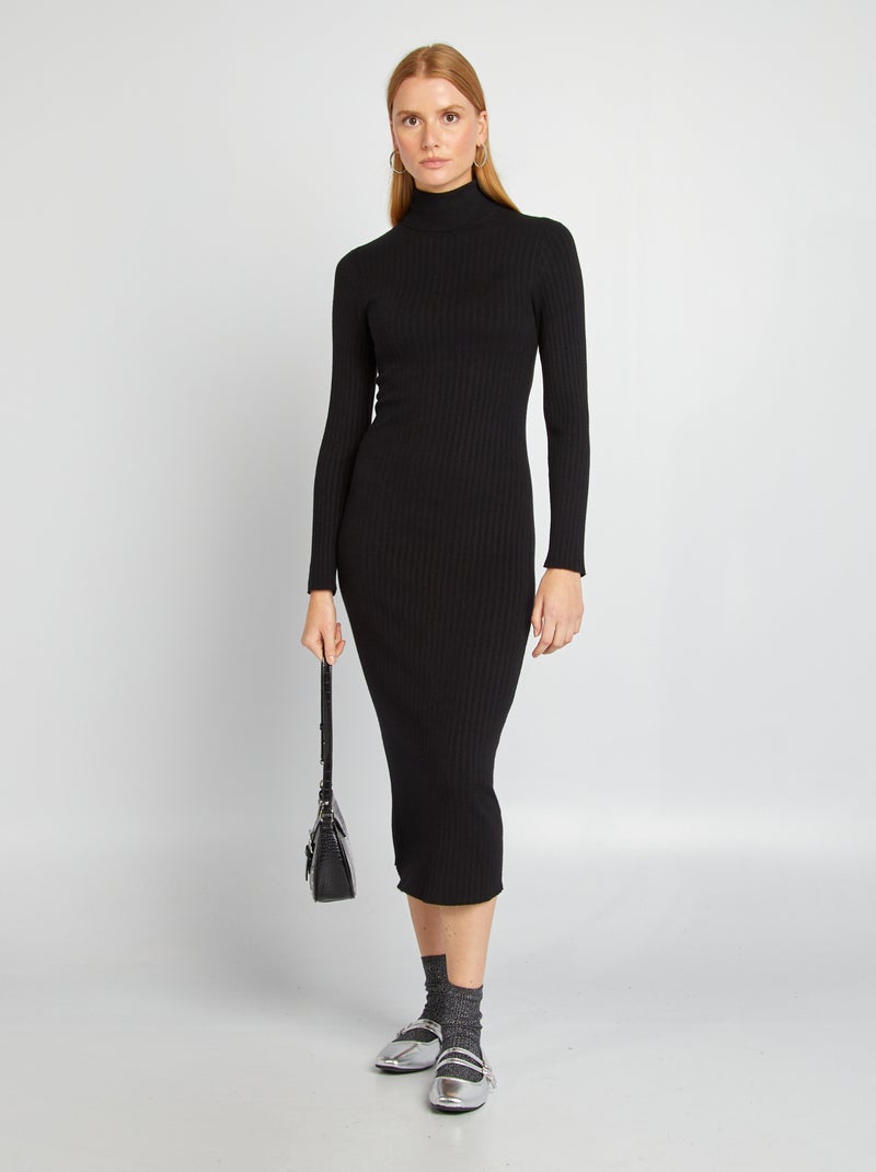 Robe pull col roulé - noir - Kiabi - 20.00€
