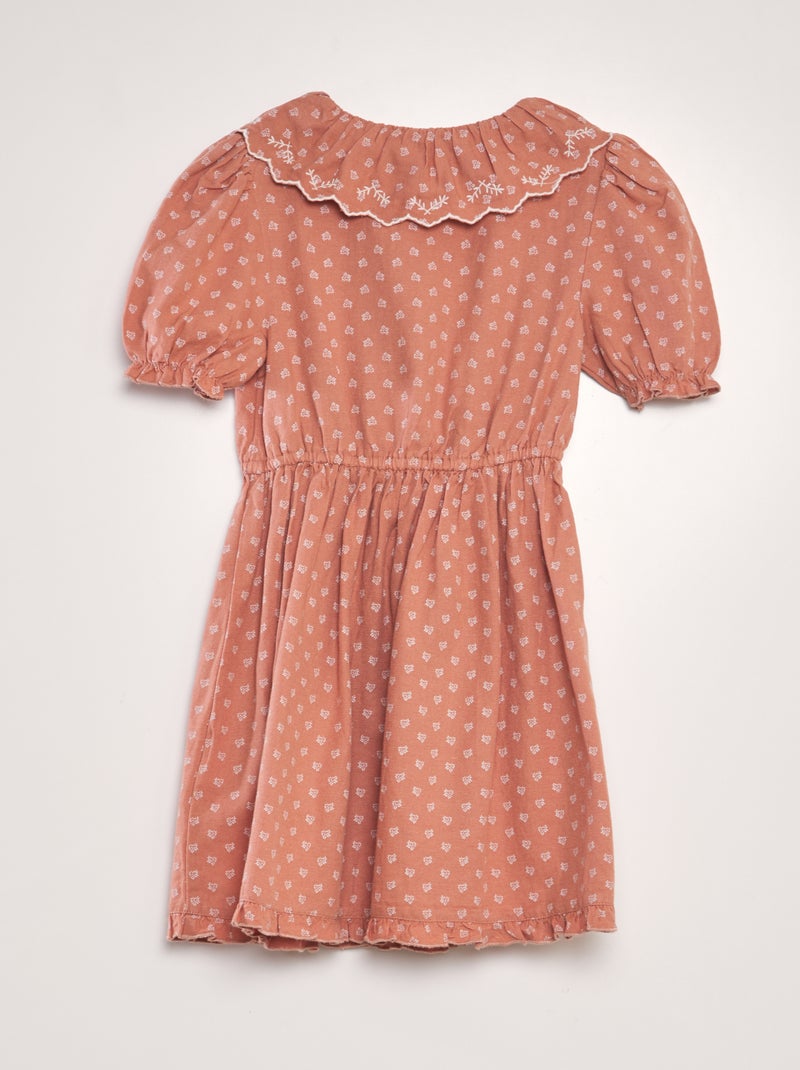 Robe style rétro en lin - Rose saumon - Kiabi - 15.00€