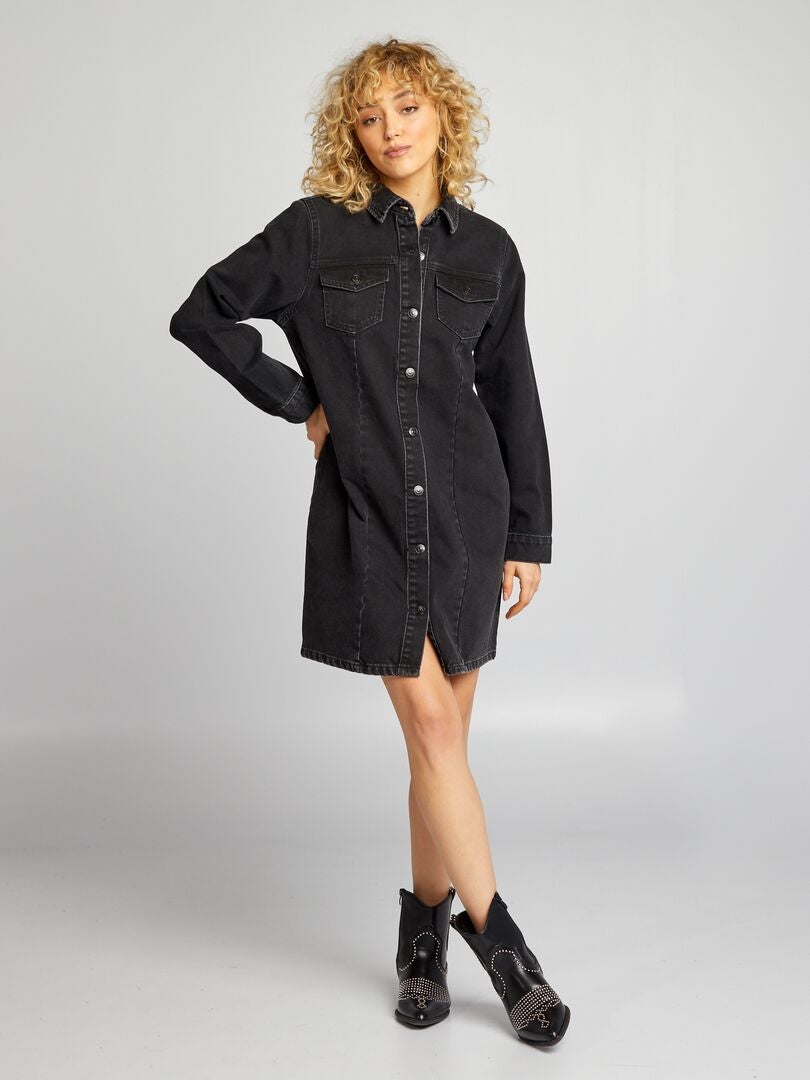 Robe veste en denim - Gris - Kiabi - 25.00€