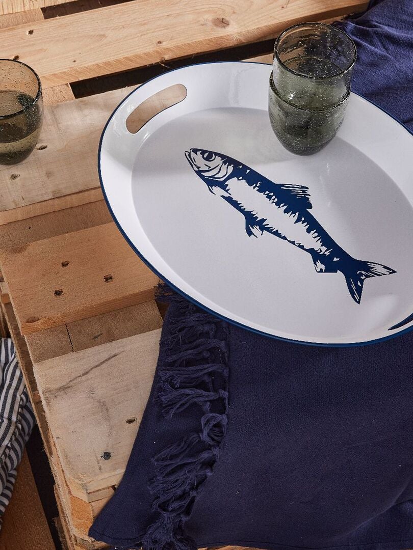 Rond, metalen dienblad - Vis - WIT - Kiabi - 16.00€