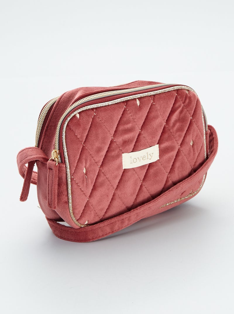 Sac matelassé en velours - Rose - 10.00€ - Kiabi