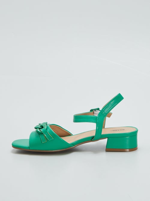 Sandales à talons femme - vert - Kiabi