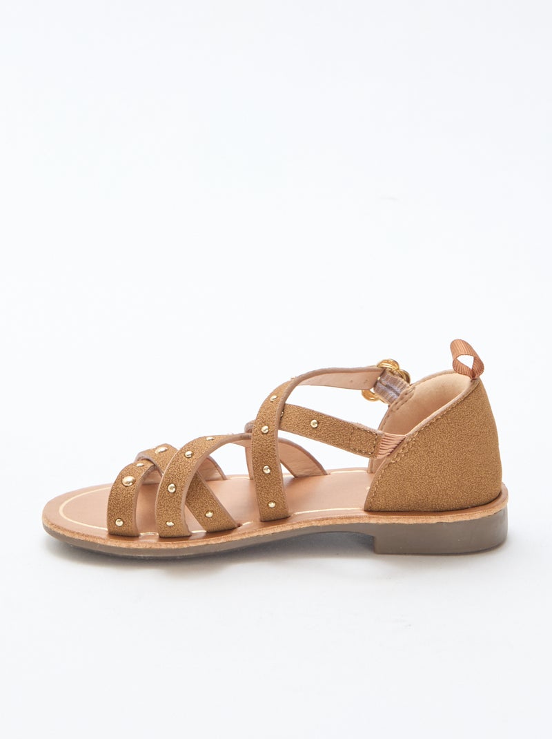Sandales brides avec clous - Beige - Fille - 15.00€ - Kiabi