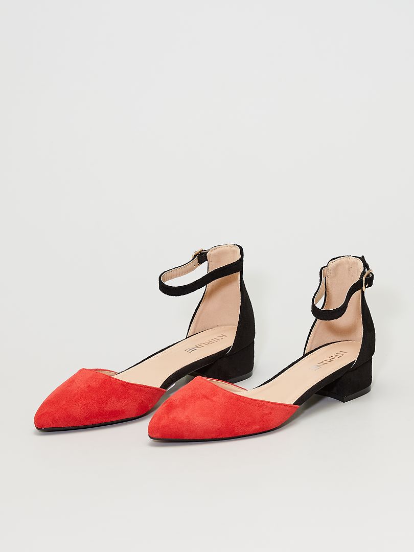 Sandales fermées à talons - rouge - Kiabi - 18.00€