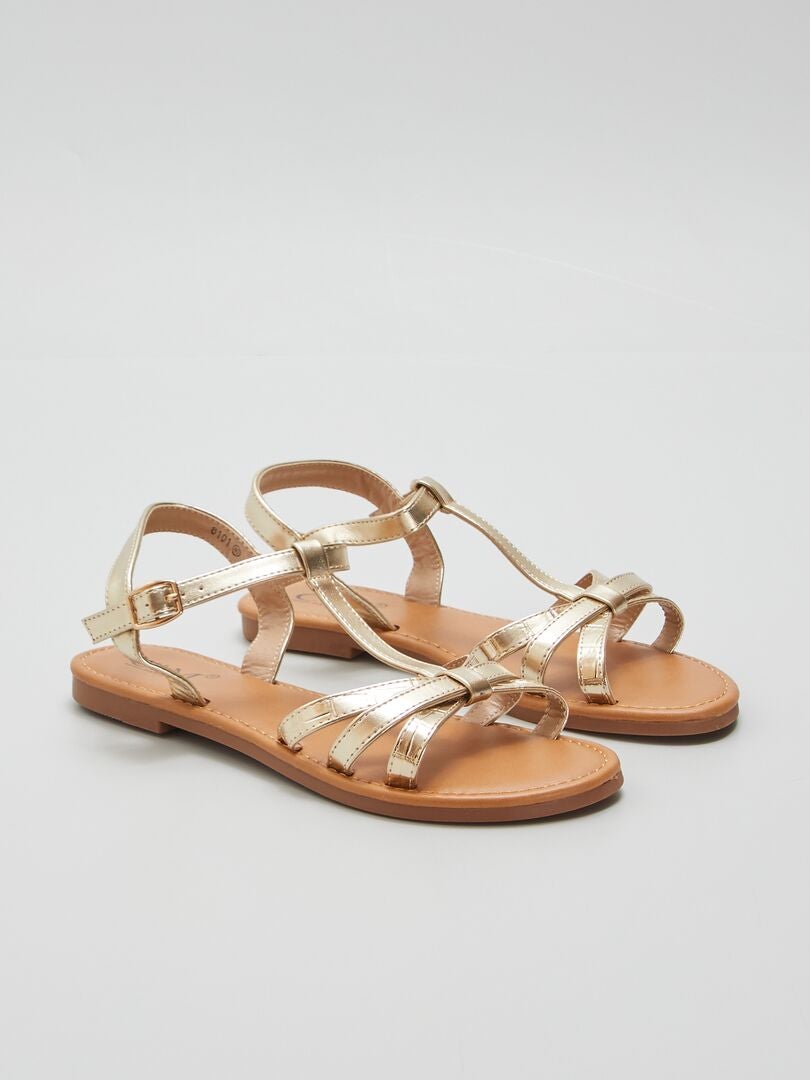 Sandales plates dorées - Doré - Kiabi - 18.00€