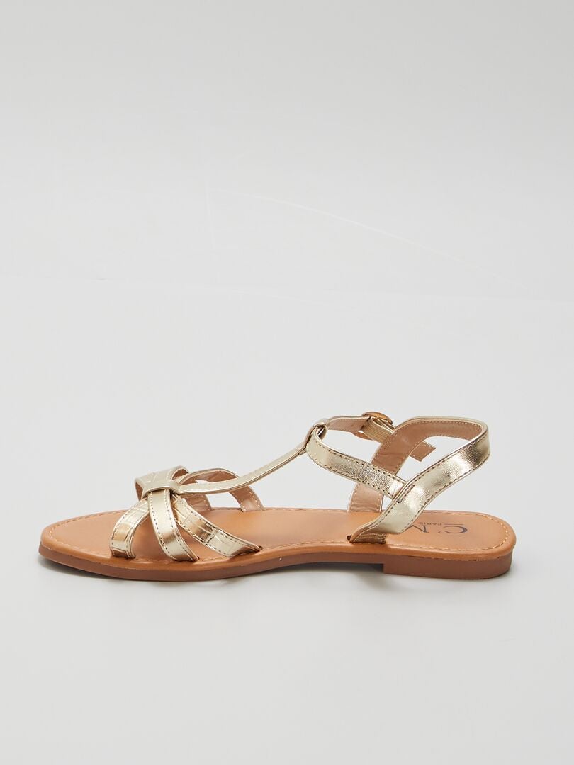 Sandales plates dorées - Doré - Kiabi - 18.00€