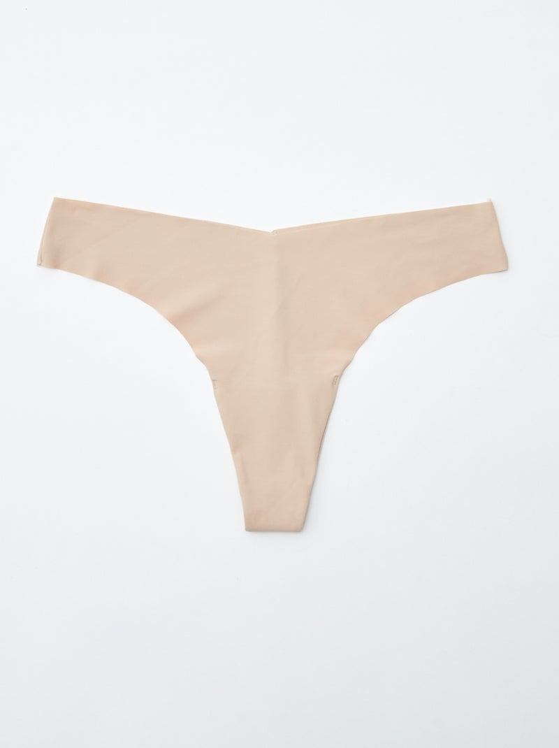 Set van 2 onzichtbare tangaslips in microvezel - ROSE - Dame - 6.00€ - Kiabi