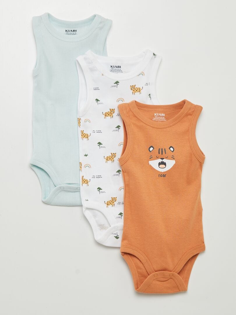 Set van 3 mouwloze body's met print - WIT - Kiabi - 8.00€