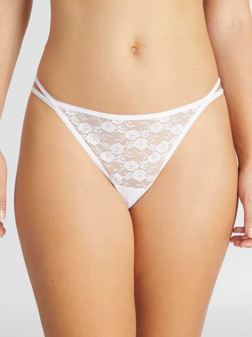 Setje met 3 kanten strings - wit - Kiabi - 8.00€