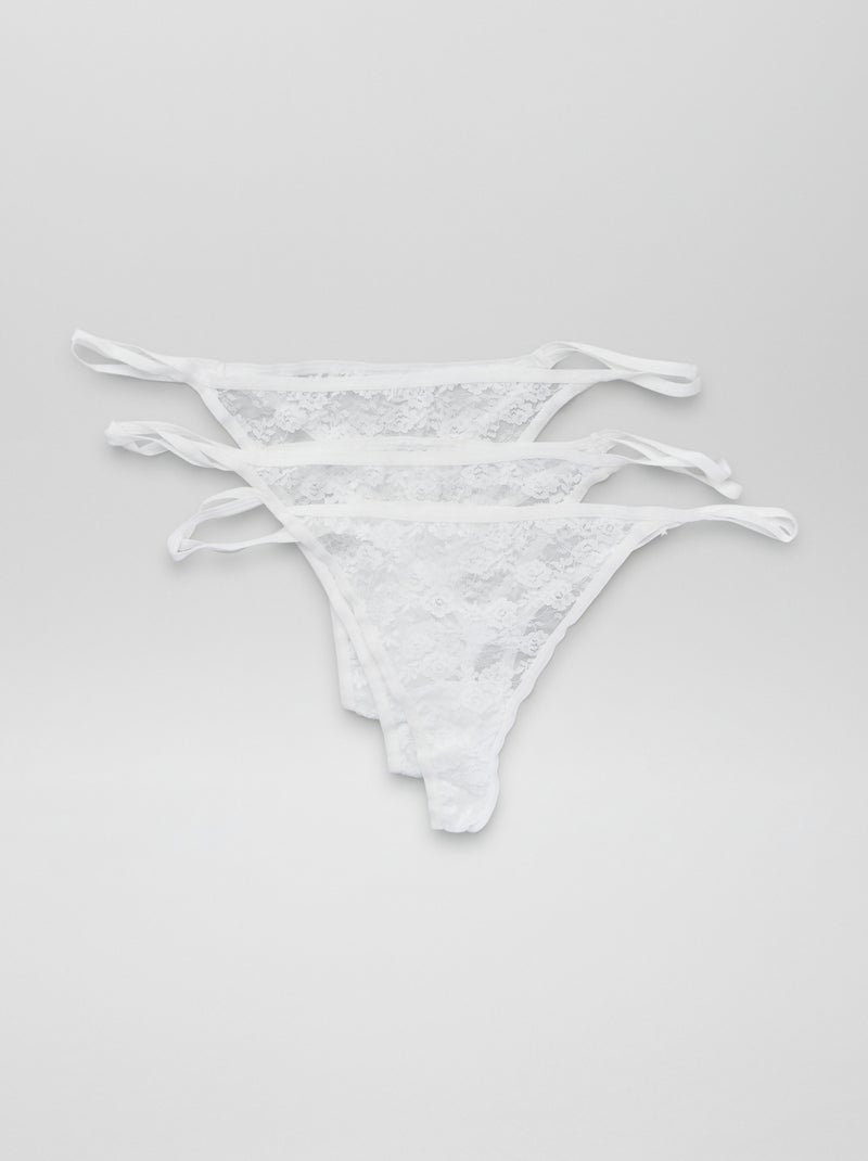 Setje met 3 kanten strings - wit - Kiabi - 8.00€