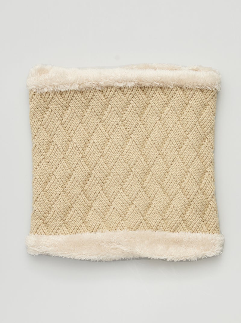 Snood doublé polaire - Beige - Kiabi - 7.00€