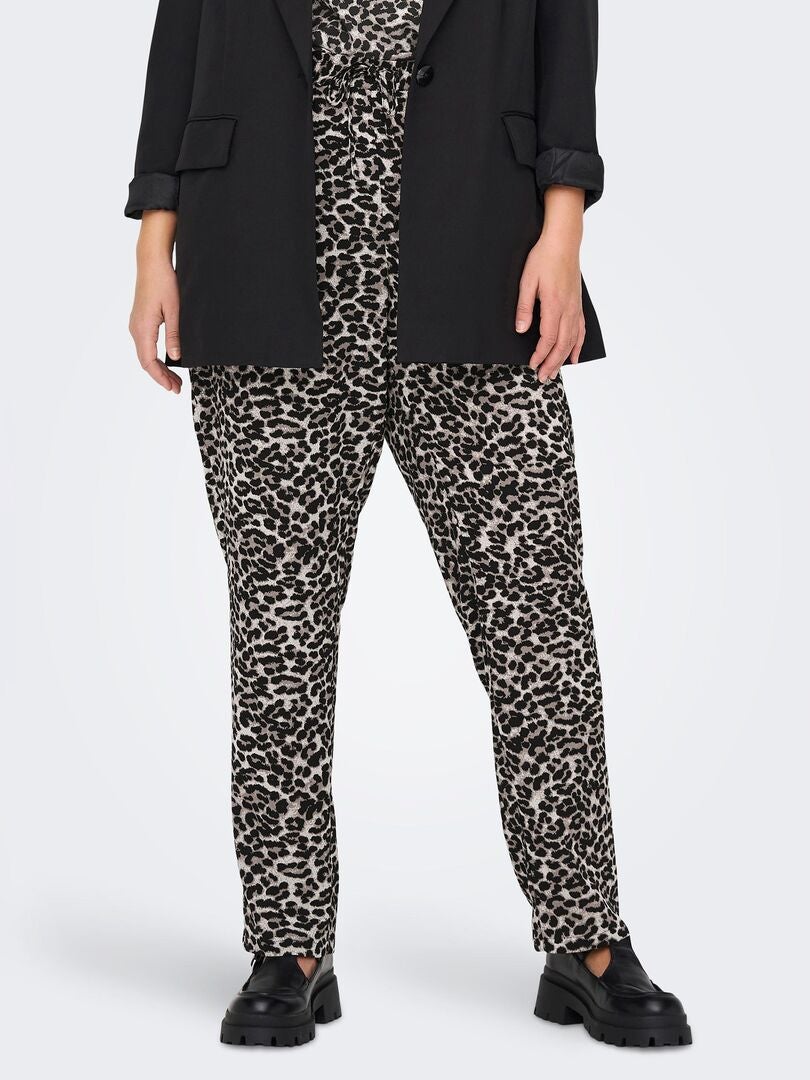 Soepelvallende broek met luipaardprint 'Only' - ZWART - Kiabi - 32.00€