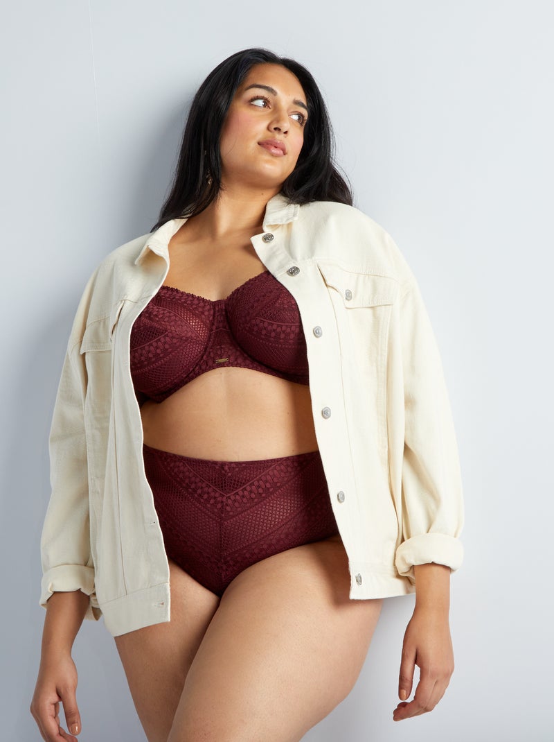 Soutien Gorge En Dentelle Dos Nageur Bordeaux Kiabi 2200€ 2239