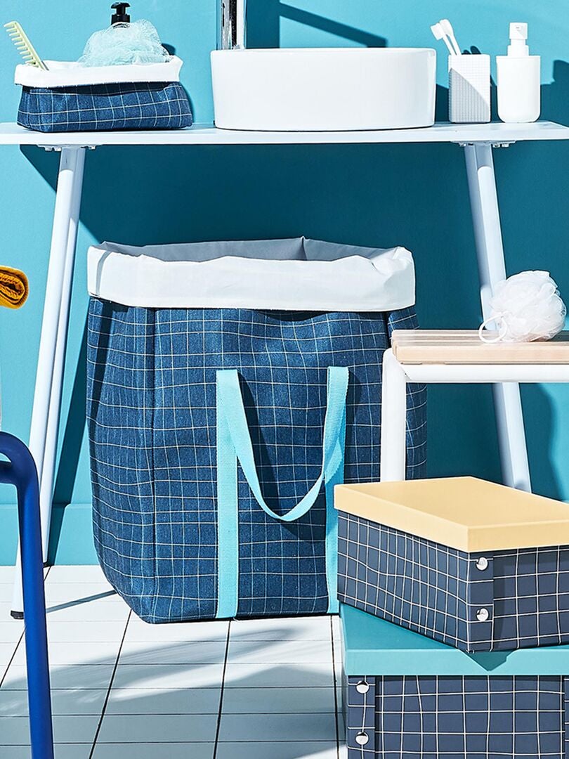 Stoffen wasmand met ruitjes - BIEGE - Kiabi - 22.00€