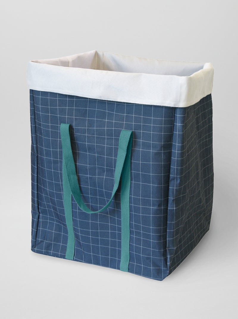 Stoffen wasmand met ruitjes - BIEGE - 22.00€ - Kiabi