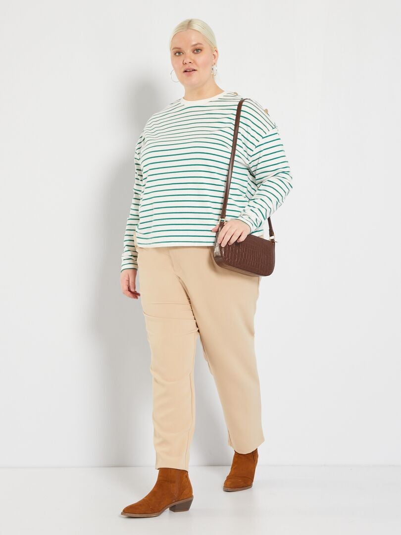 Strakke broek met brede riem - BIEGE - Kiabi - 25.00€