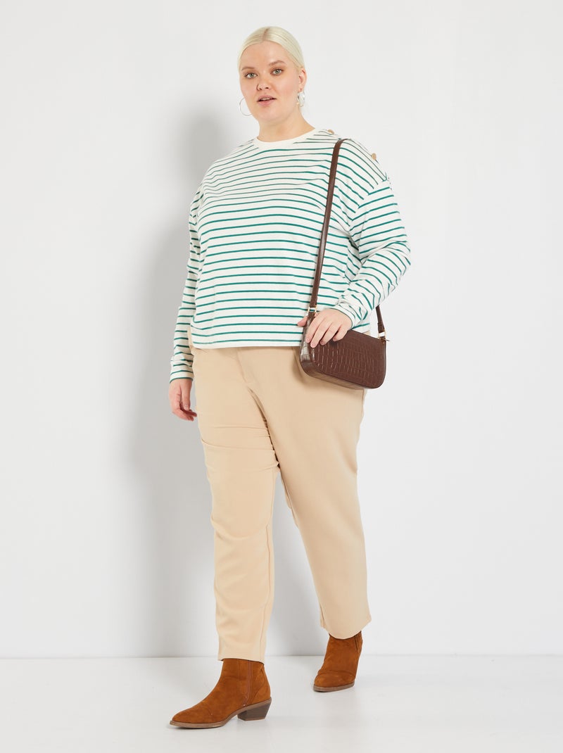 Strakke broek met brede riem - BIEGE - Kiabi - 25.00€