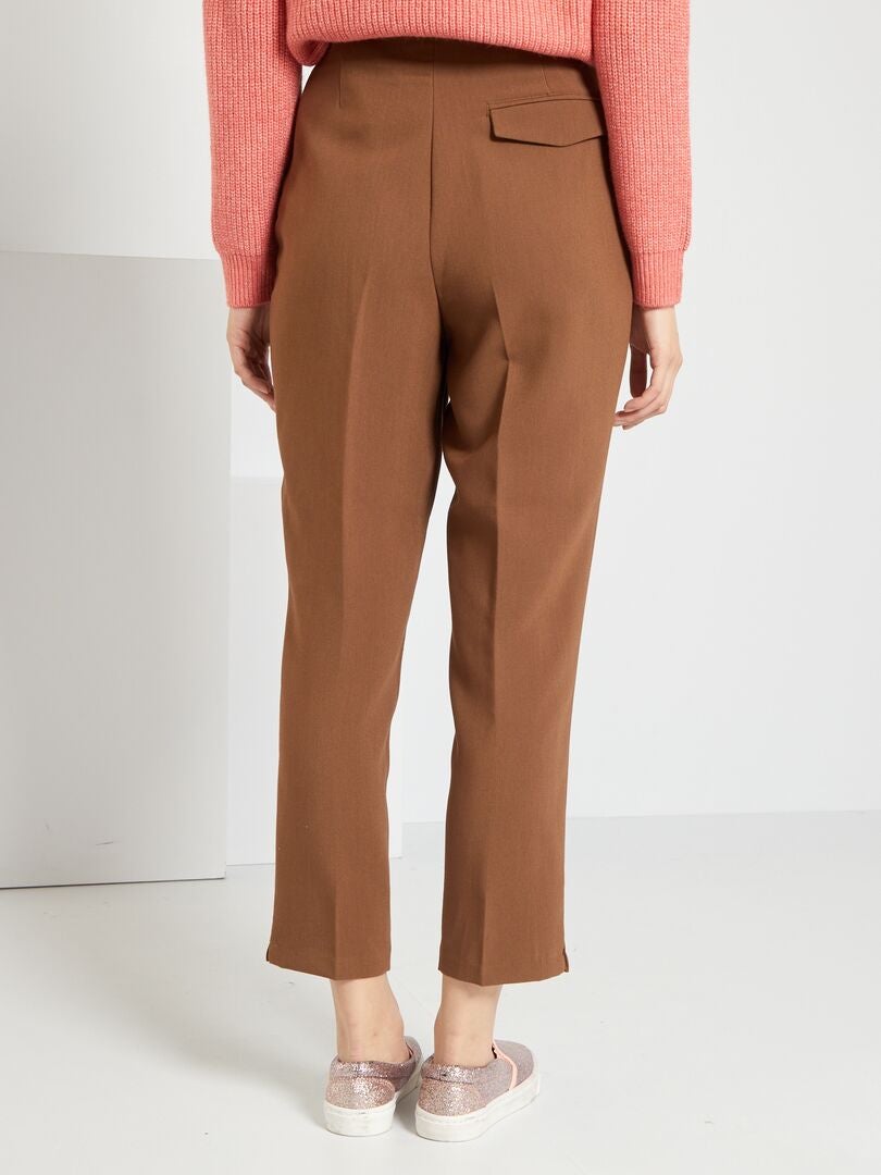Strakke broek met hoge taille - BRUIN - Kiabi - 18.00€