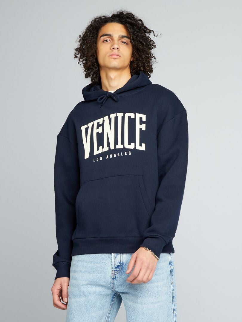 Sweat à capuche à motif - Bleu - Kiabi - 20.00€