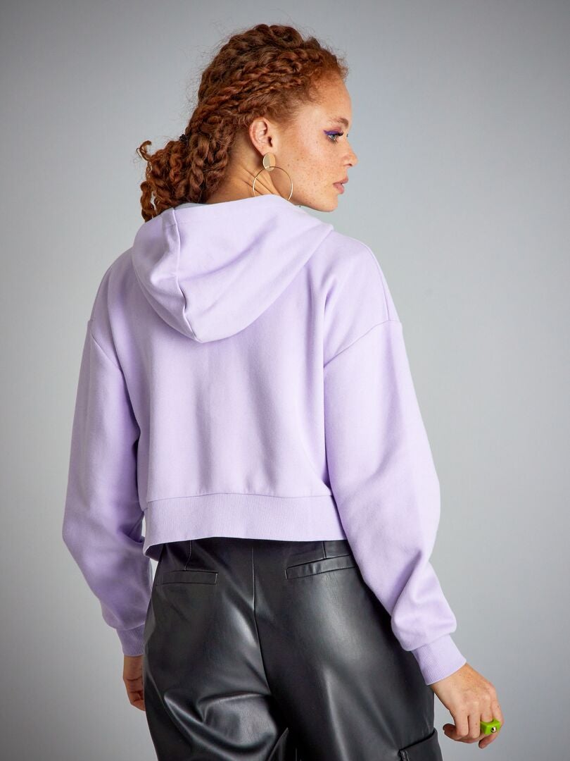 Sweat à capuche crop top - mauve lilas - Kiabi - 12.00€