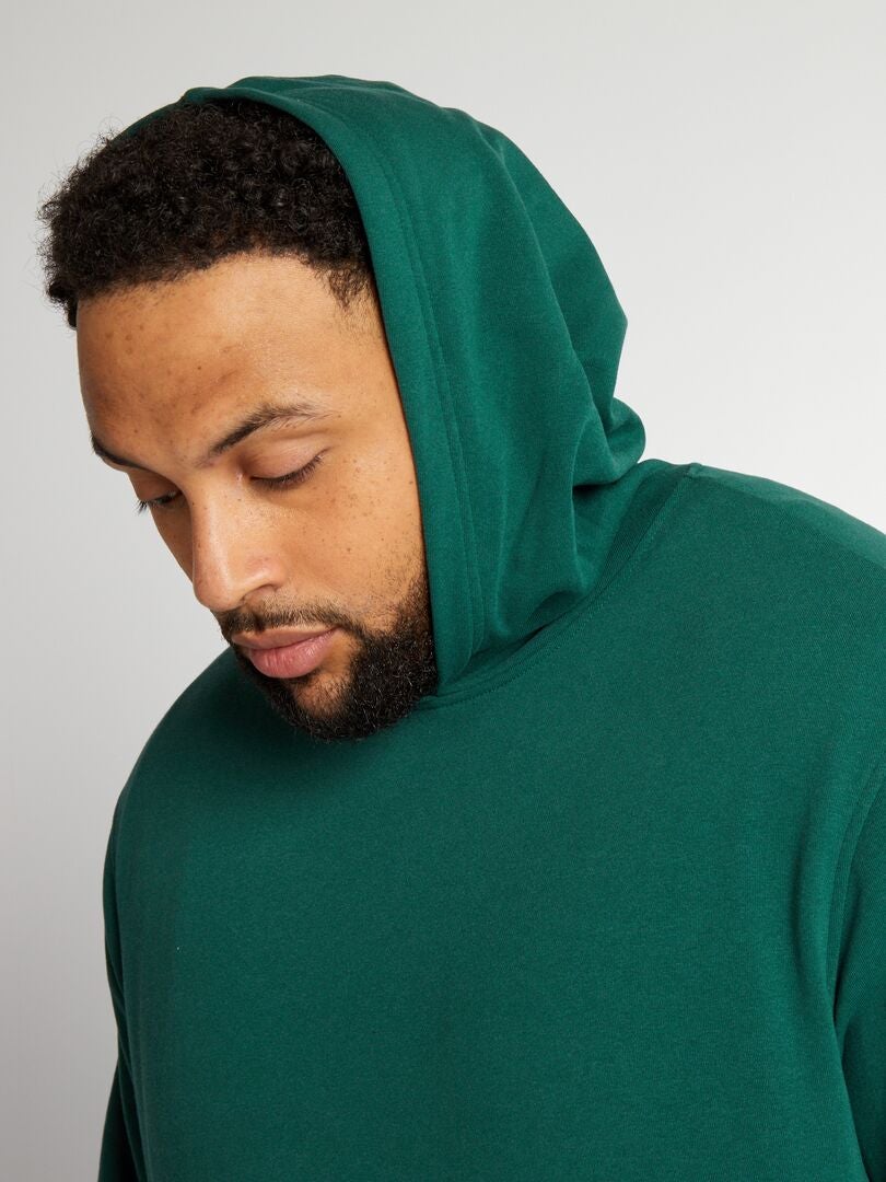 Sweat à capuche en molleton - Vert sapin - Kiabi - 18.00€