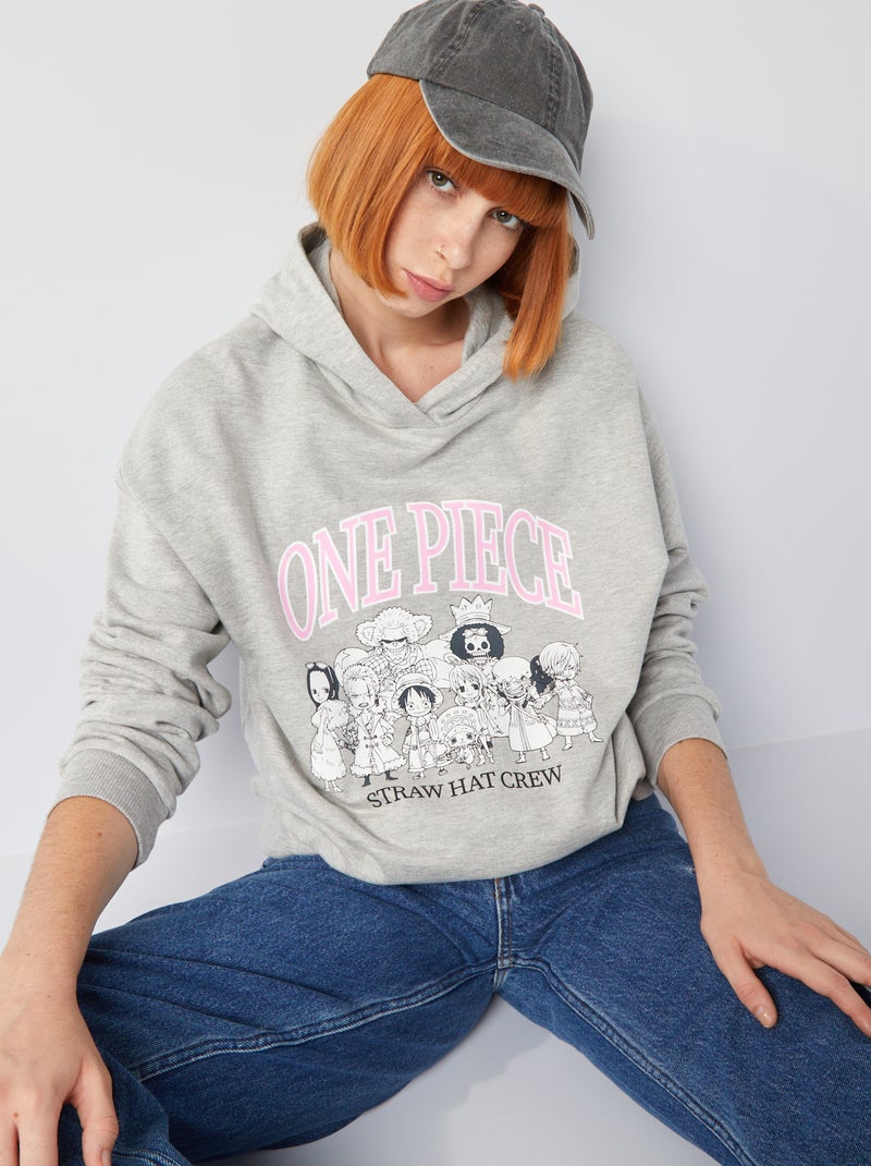 Sweat à capuche 'One Piece' - Gris - Kiabi - 20.00€