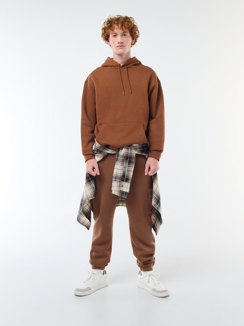 Sweat en molleton à capuche - Marron - Ado garçon - 15.00€ - Kiabi