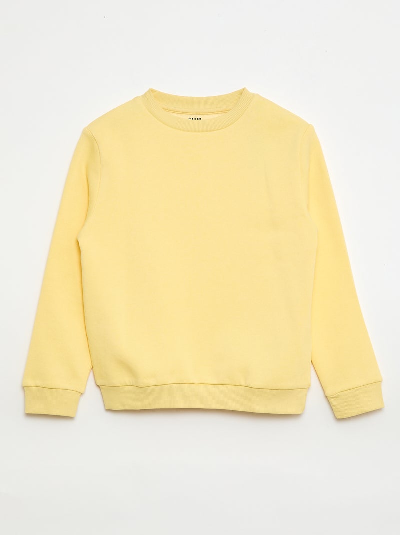 Sweat en molleton gratté uni - Jaune - Garçon - 5.00€ - Kiabi