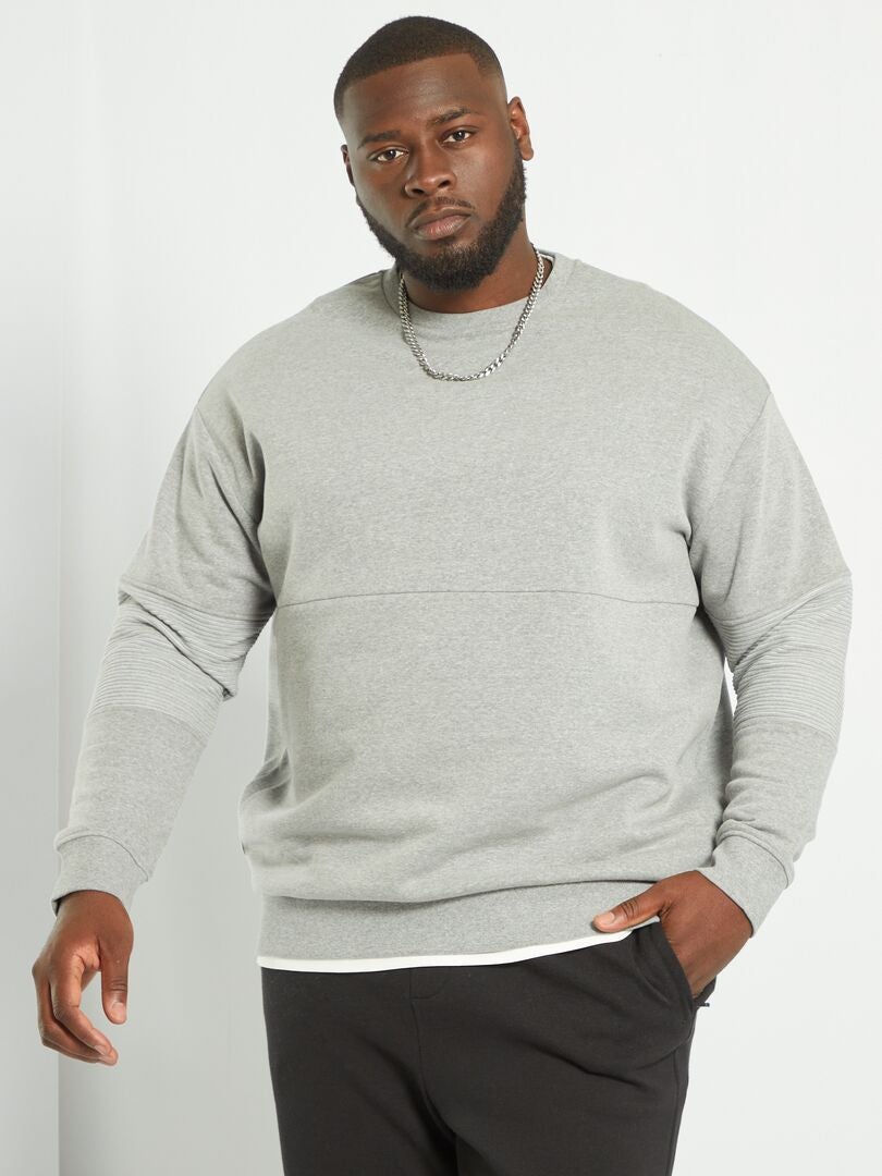 Sweat en molleton - gris - Kiabi - 25.00€