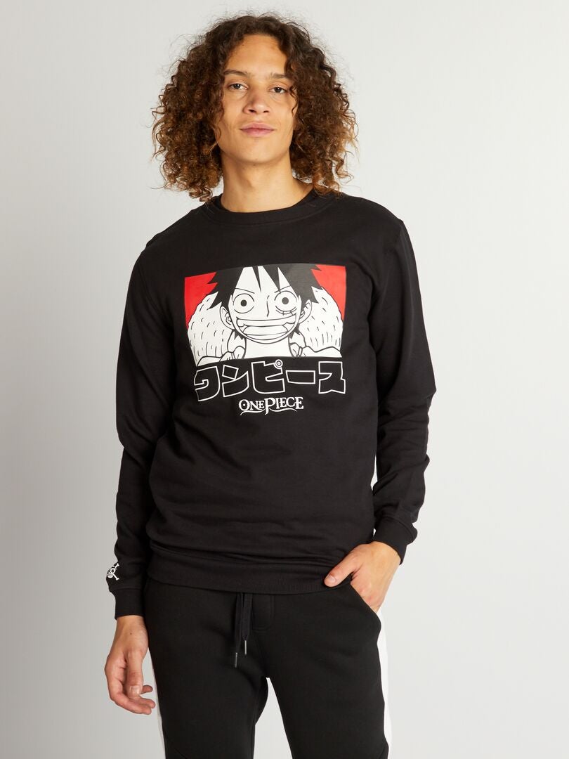 Sweat en molleton 'One Piece' - noir - Kiabi - 22.00€