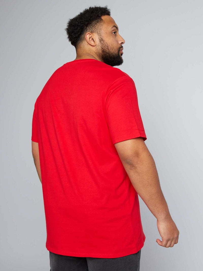 T-shirt à manches courtes avec imprimé - Rouge - 10.00€ - Kiabi