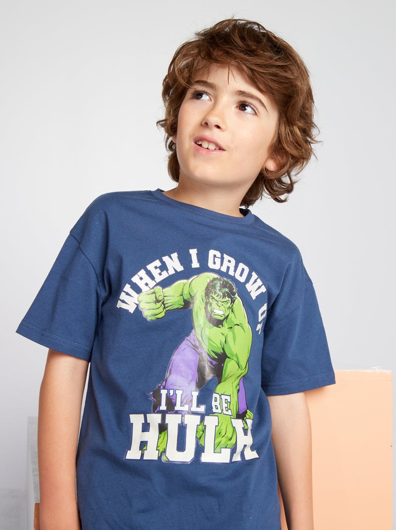 T-shirt à manches courtes 'Hulk' - Bleu - 5.00€ - Kiabi