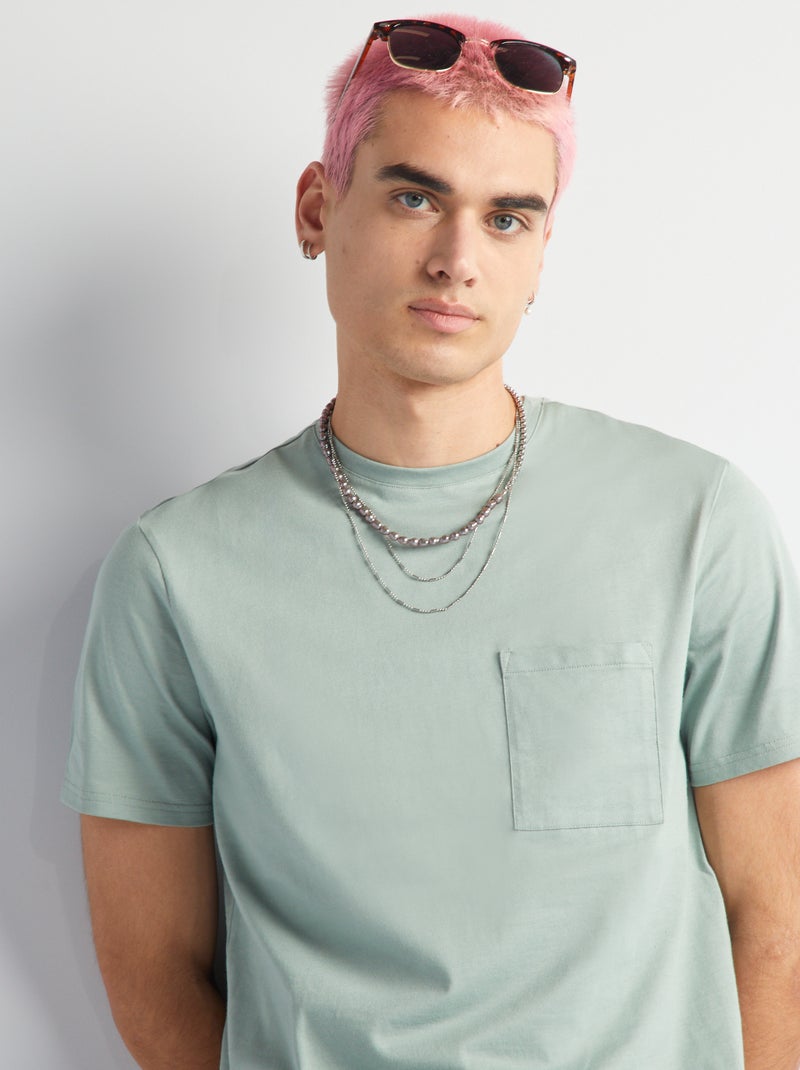 T-shirt basique - Vert - Kiabi - 4.00€