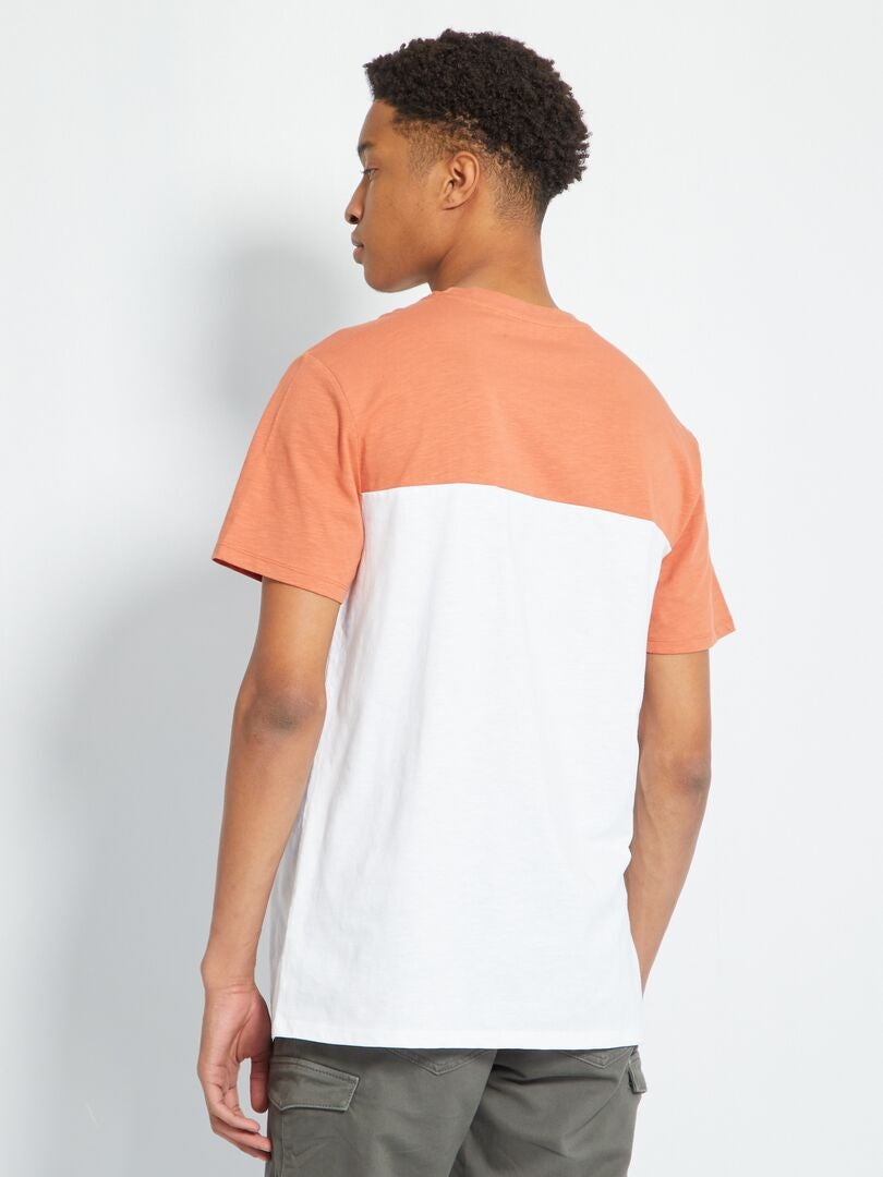 T-shirt color-block - Orange - Kiabi - 12.00€