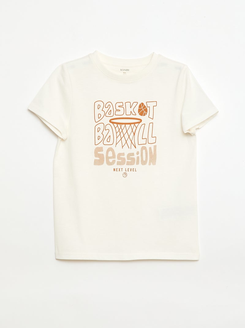 T-shirt imprimé à message - Blanc - Garçon - 2.50€ - Kiabi