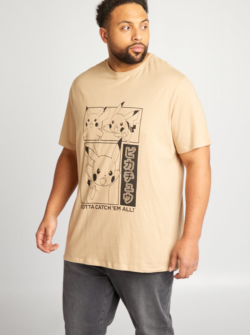 T-shirt met ronde hals 'Pokémon' - BIEGE - Kiabi - 16.00€