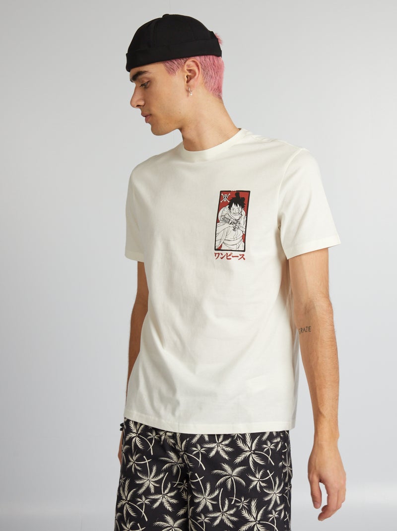 T-shirt 'One Piece' - blanc - Kiabi - 12.00€