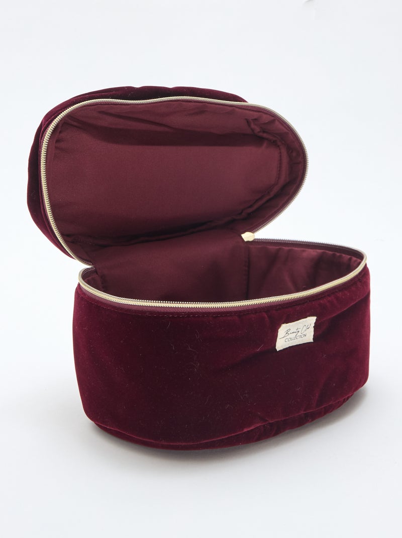 Trousse Vanity en velours - Rouge - 10.00€ - Kiabi