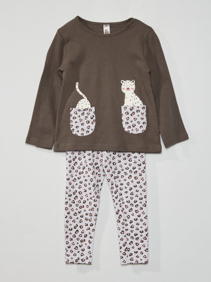Tweedelige pyjama - grijs - 14.00€ - Kiabi
