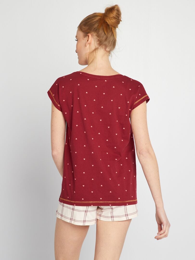 Tweedelige pyjama 'Love' - 2-delig - ROOD - Kiabi - 15.00€
