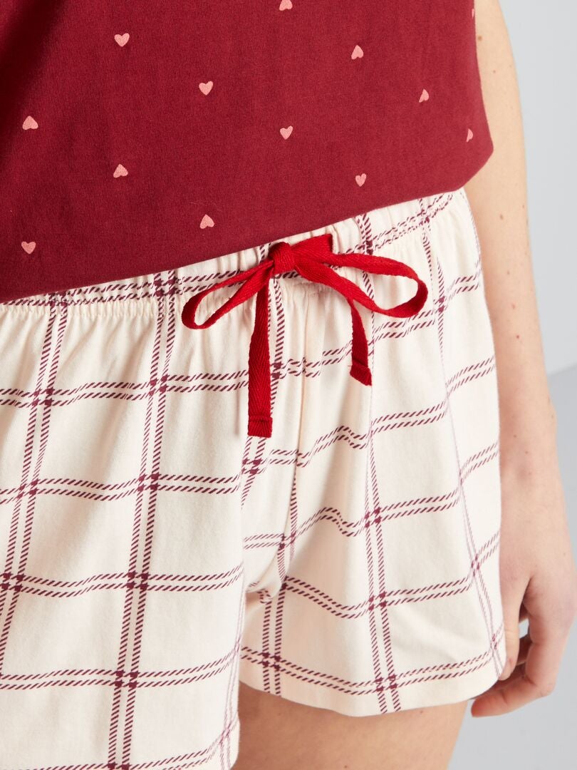 Tweedelige pyjama 'Love' - 2-delig - ROOD - Kiabi - 15.00€