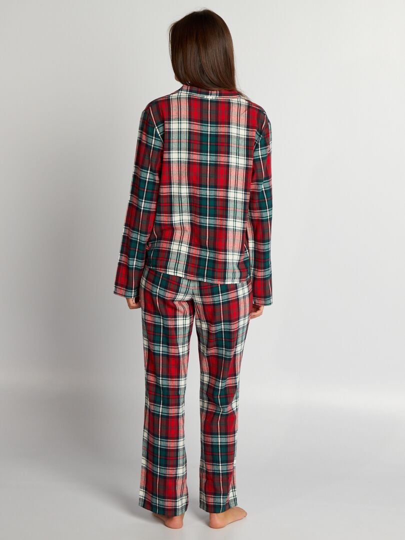 Tweedelige pyjama met ruitjes - WIT - Kiabi - 22.00€