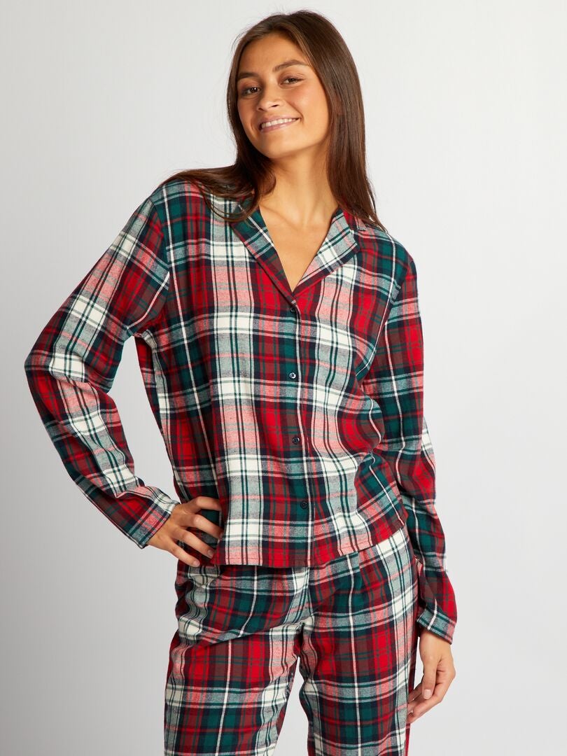 Tweedelige pyjama met ruitjes - WIT - Kiabi - 22.00€