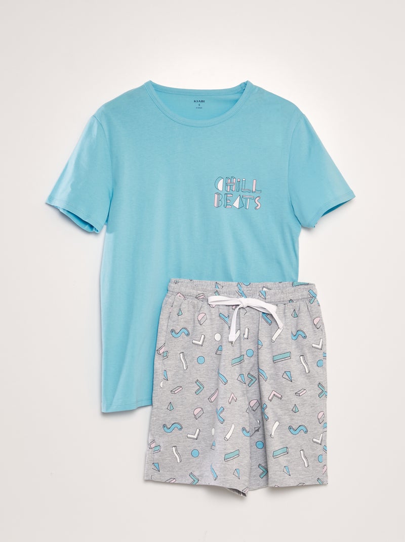 Tweedelige pyjama met T-shirt + short 2-delig - GRIJS - Kiabi - 12.00€