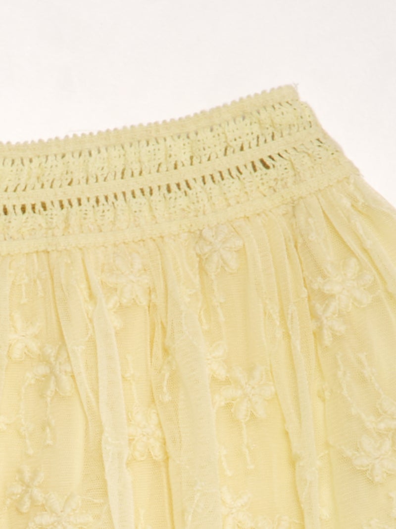 Uitlopend rokje van tule met borduursel - GEEL - Kiabi - 12.00€