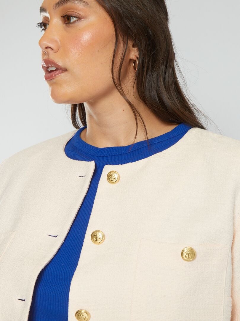 Veste en tweed - Rose pale - Kiabi - 39.00€