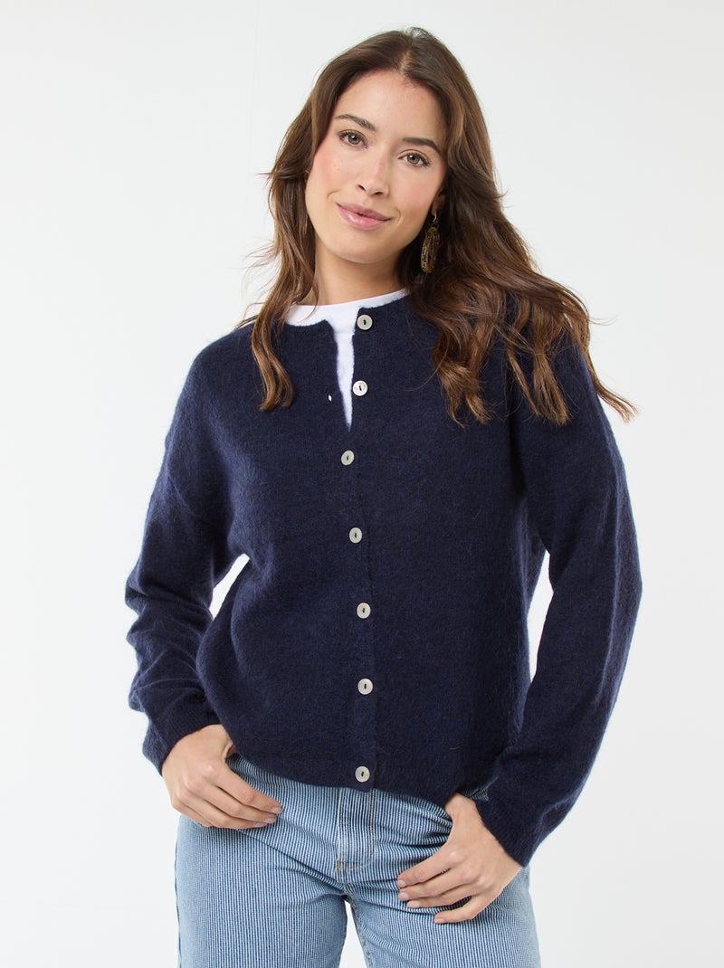 Zacht vest van wol en mohair - Blauw - Dame - 30.00€ - Kiabi